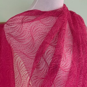 62" Long X 60" Wide Netting Fabric Fuchsia Dark Pink Sparkly ...