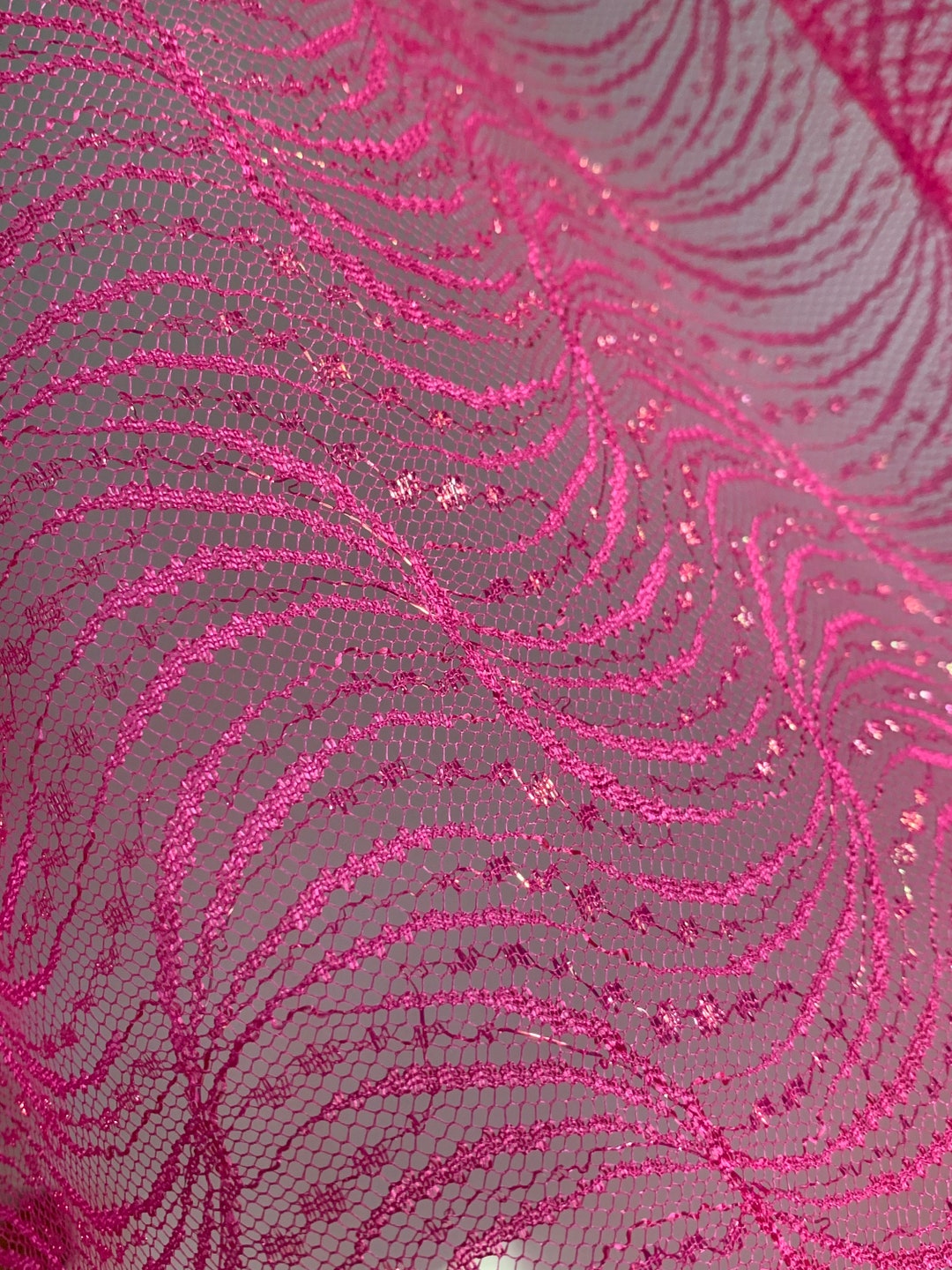 60" Wide Netting Fabric Fuchsia Dark Pink Sparkly Embellishment Soft ...