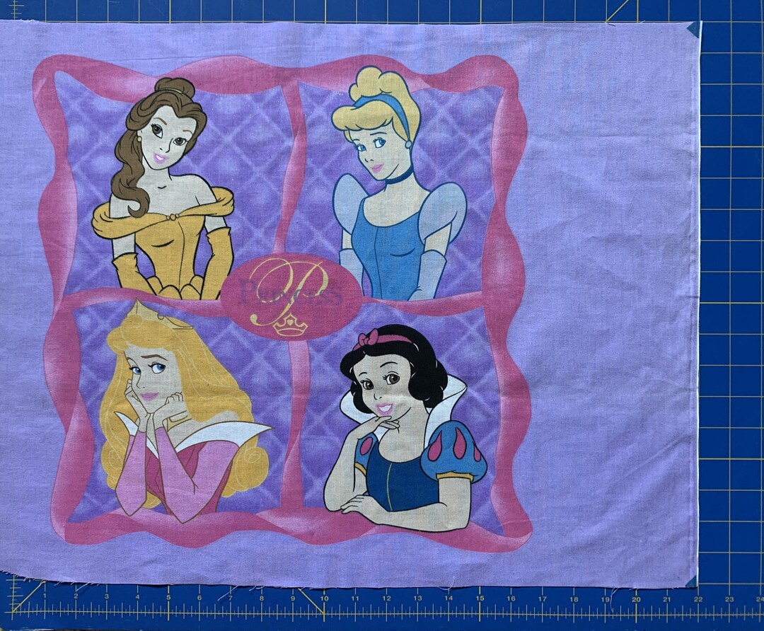 2 PANELS on 18" X 44" All Cotton Fabric Disney Princesses Blanket Quilt ...
