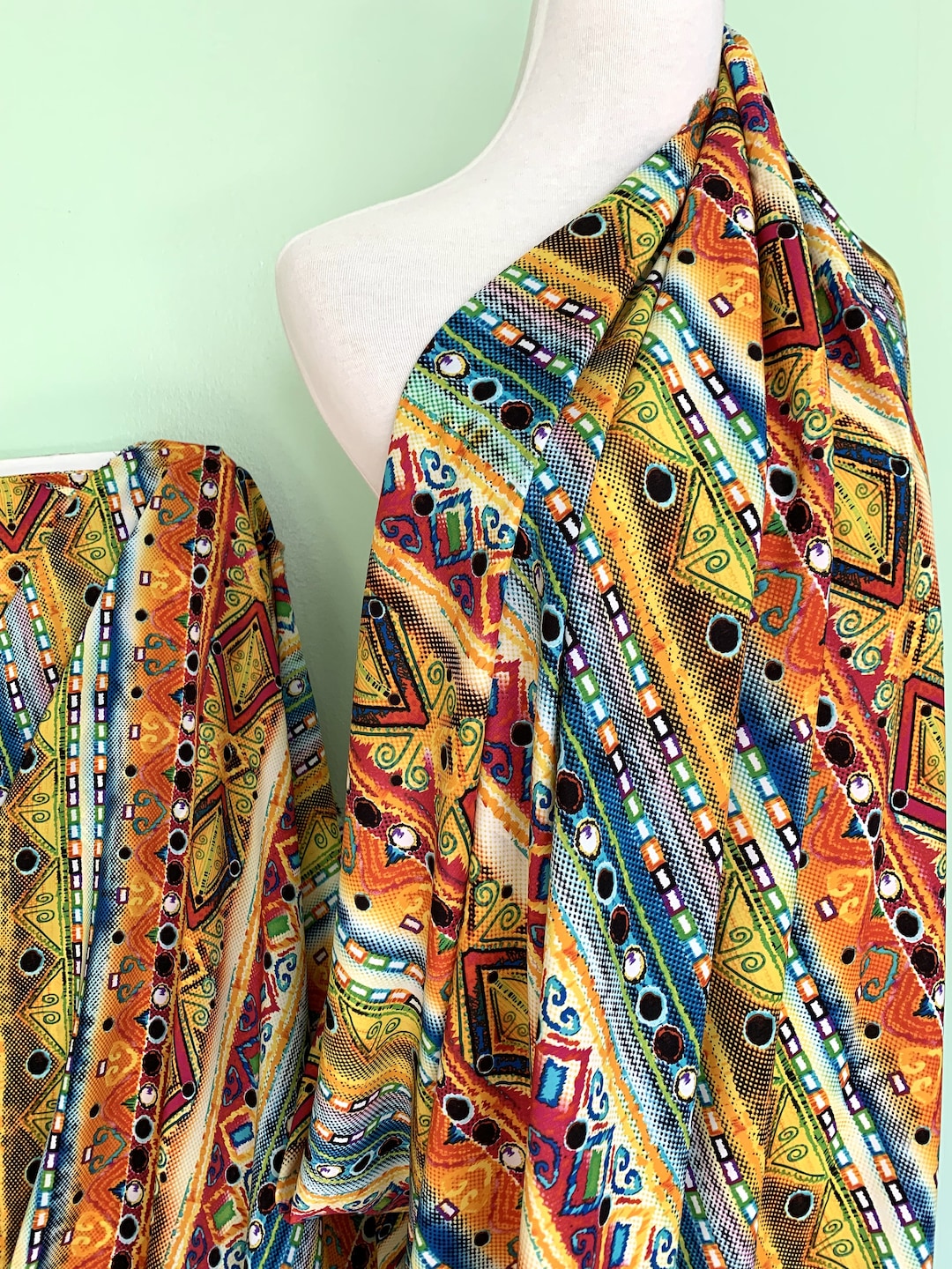 60" Wide Super Soft Polyester Blend African Stripe Print Fabric for ...