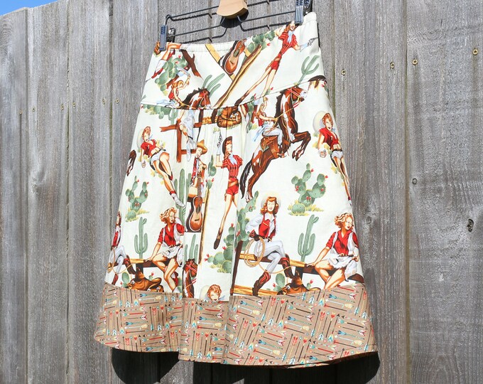 A-line Western Skirt, Western Rodeo Cowgirl, Pinup, Rodeo Queen, Arrows ...