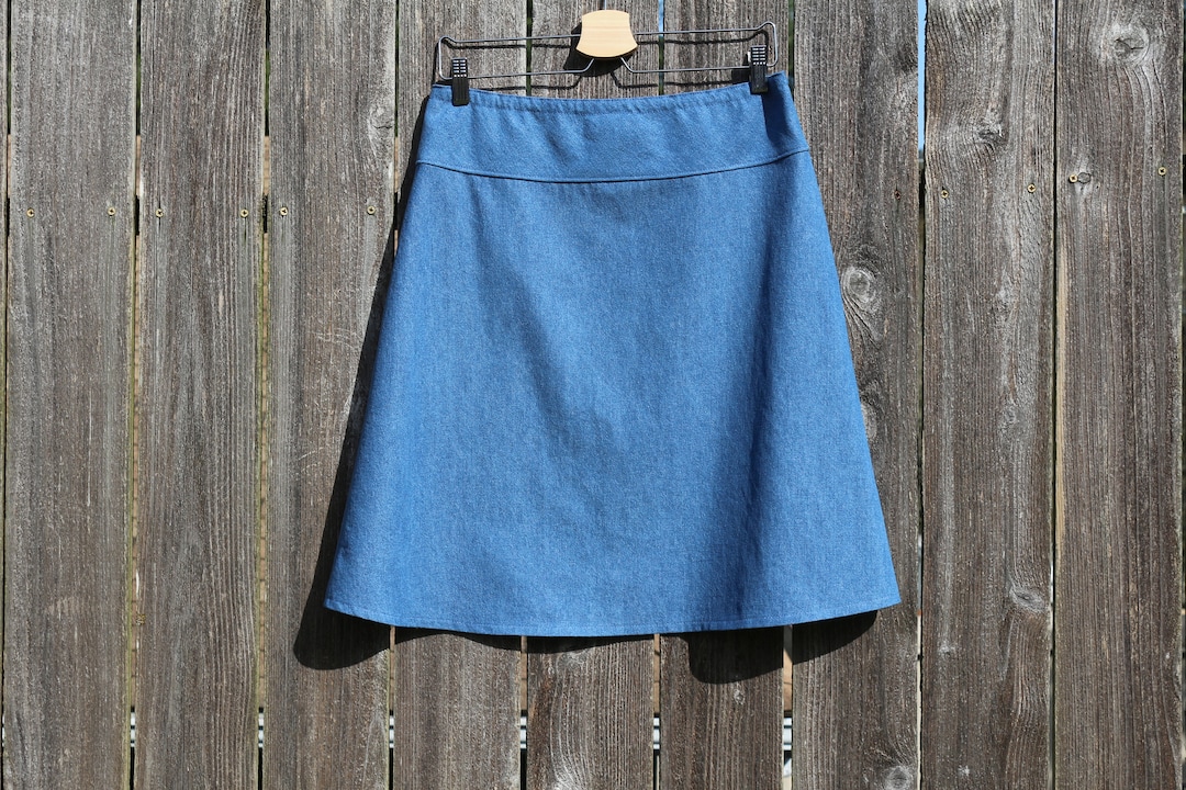 Light Denim Skirt, Medium Weight Denim, Custom Made in ALL Lengths and ...