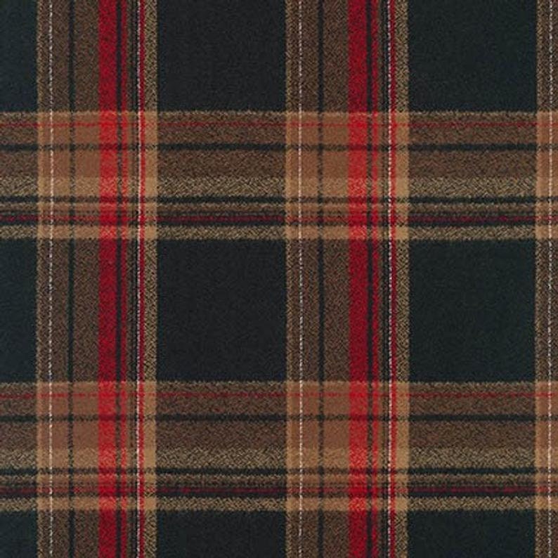Plaid Flannel Skirt Black Red and Brown Warm Flannel - Etsy
