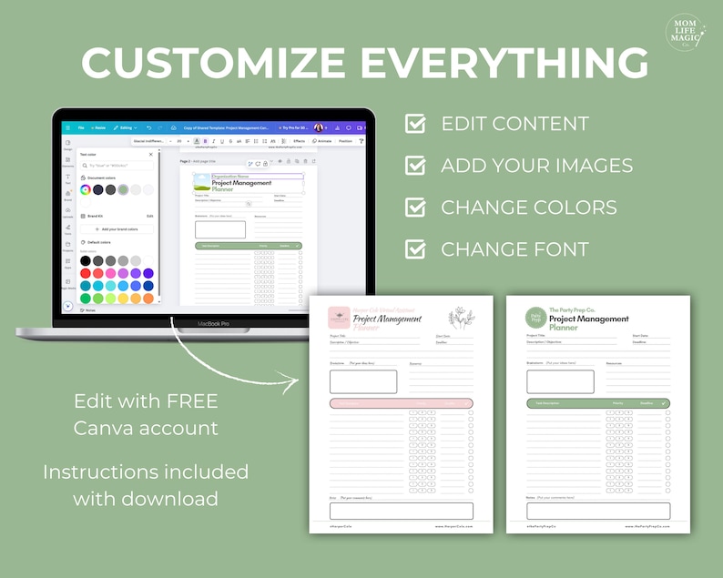 Project Management Canva Template, Task Tracker for Remarkable, Task ...