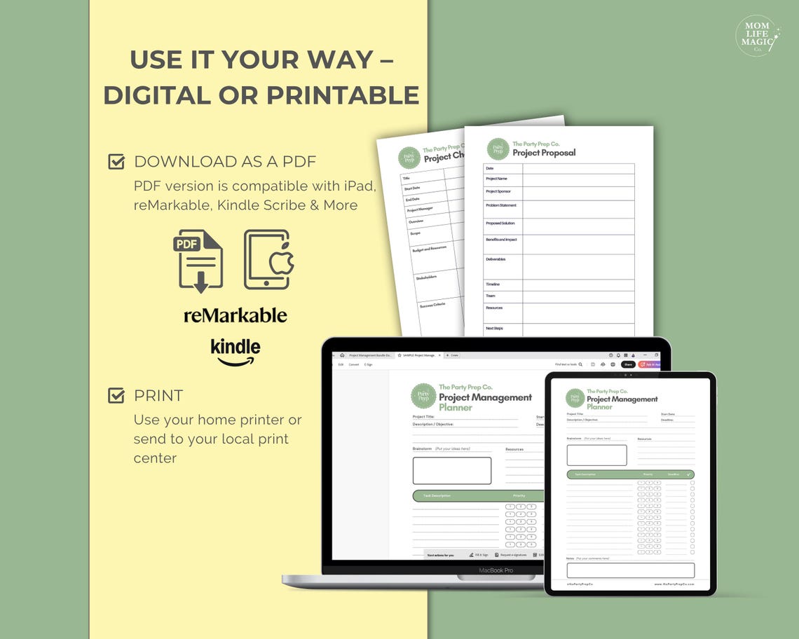Project Management Canva Template, Task Tracker for Remarkable, Task ...