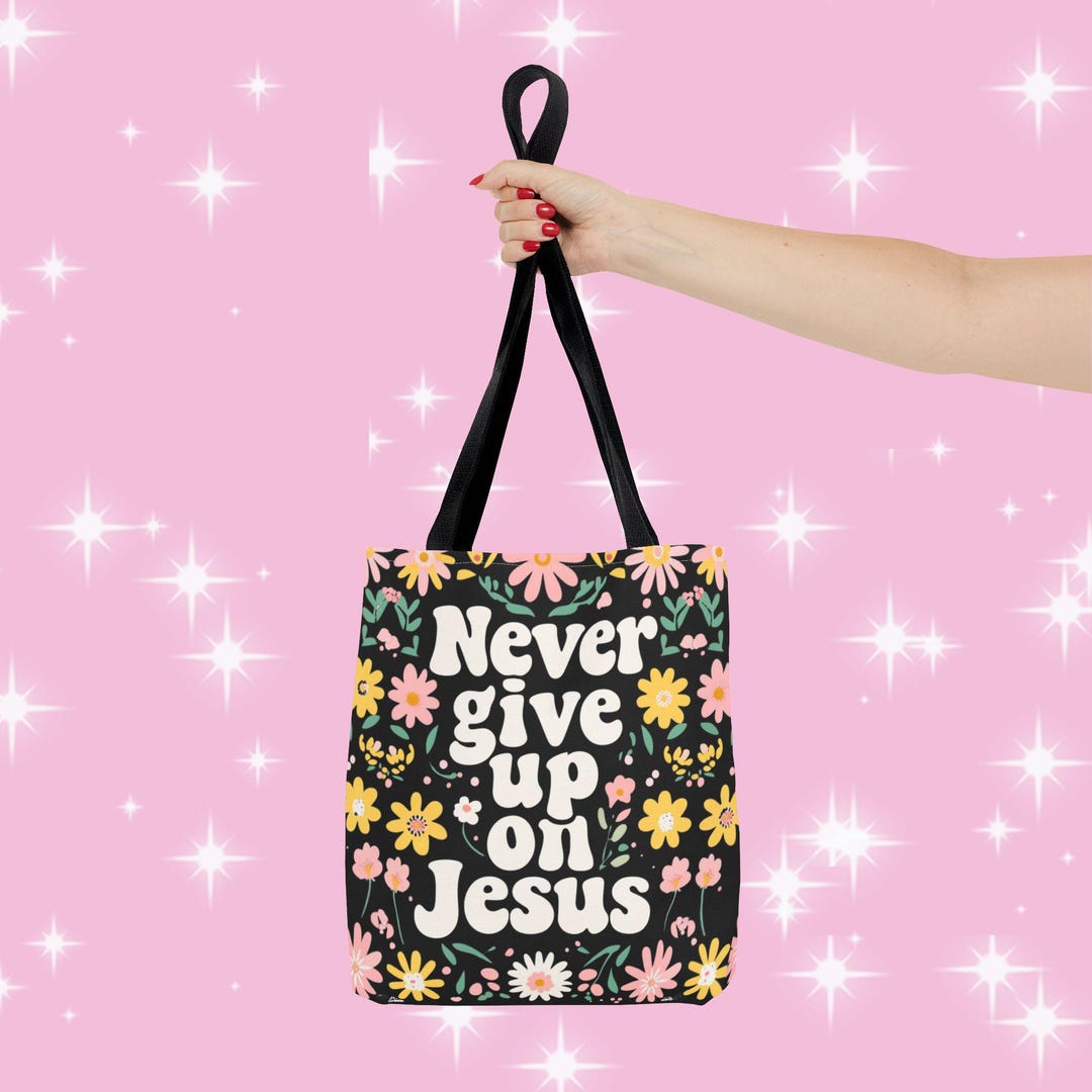 Jesus Bible Tote Bag for Church, Religious Carryall, Christian Shoulder ...