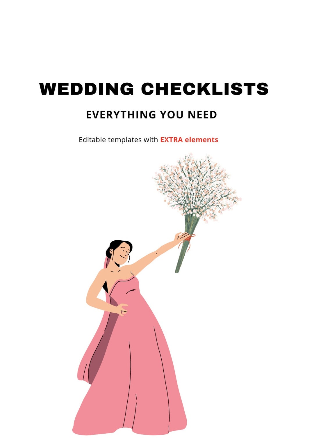 Editable Wedding Checklist Template | Printable Wedding Planner ...