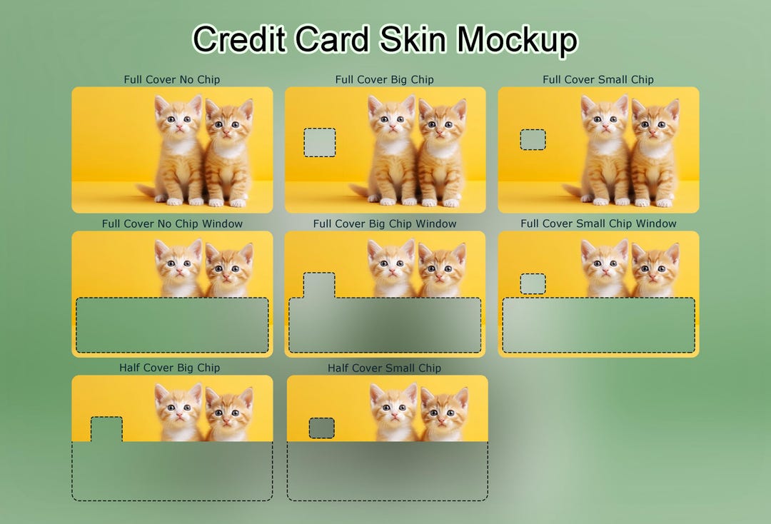 Customizable Bank Card Sticker Design Template Printable DIY Card Skin ...