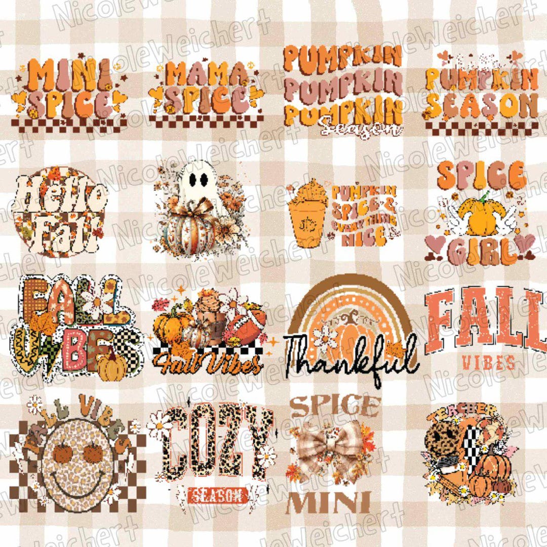 Retro Fall Autumn Png Bundle, Fall Shirt Png, Fall Coquette Png, Autumn ...