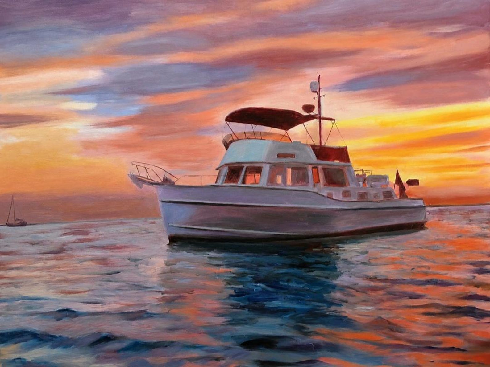 Custom Boat Painting, Yacht Portrait Nautical Seascape - Etsy