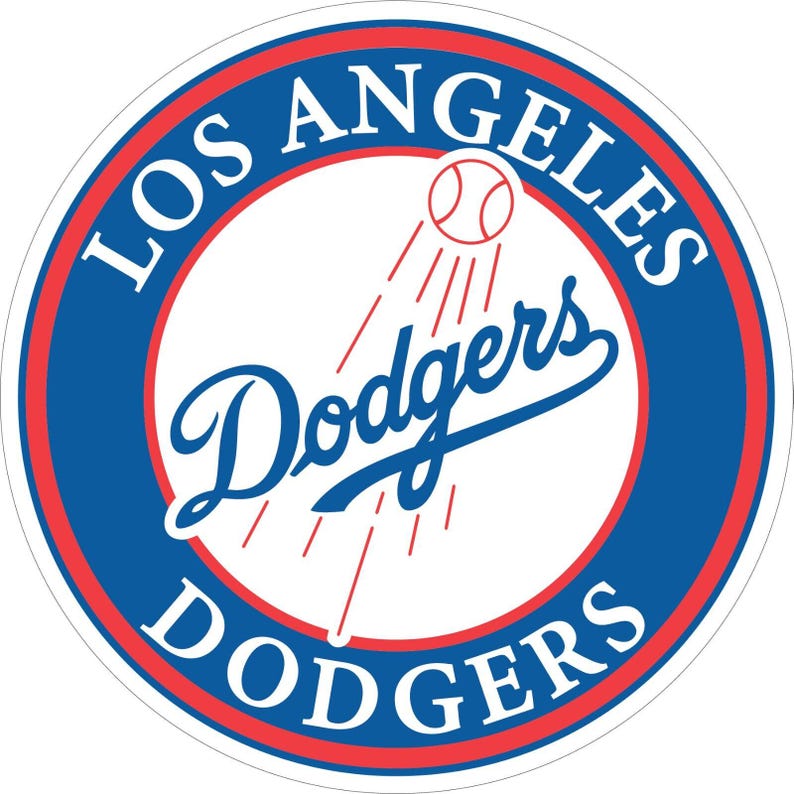 Round Los Angeles Dodgers Vinyl Sticker Decal for Laptop Car Truck ...