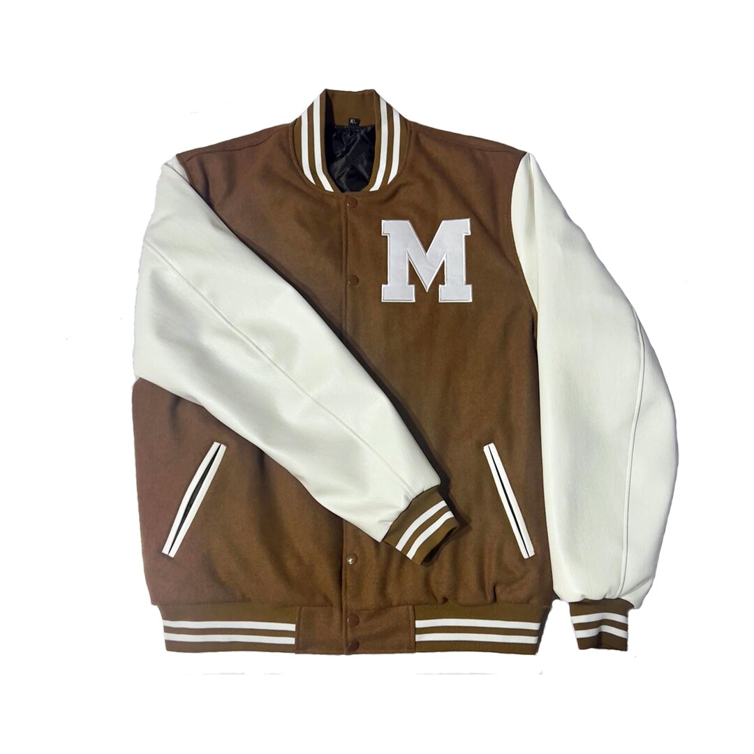 Custom Wool Varsity Jacket Embroidered Letterman With Leather Sleeves ...