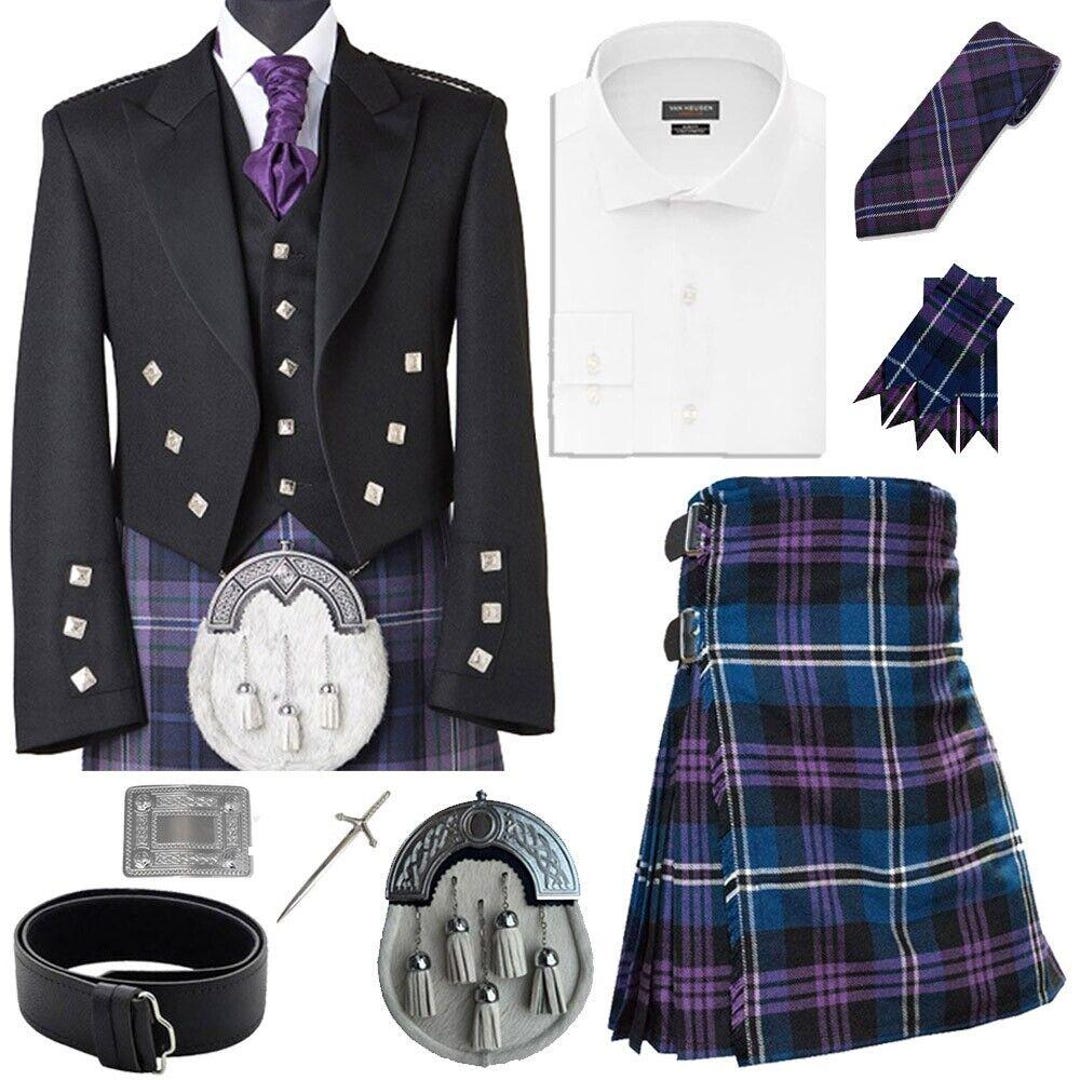 Prince Charlie Kilt Jacket Traditional 8 Yard Men Kilt Set ...
