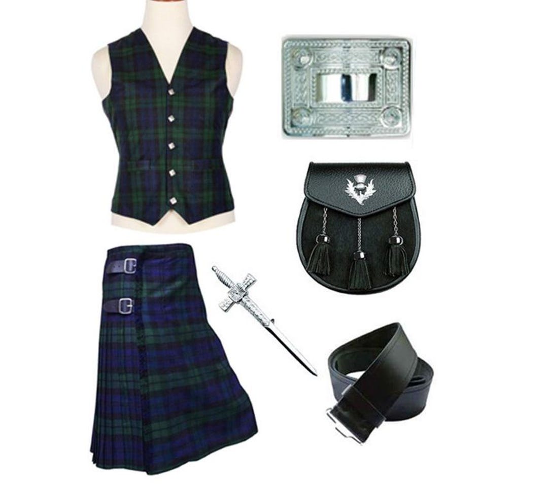 Custom Made Vest Outfit - Traditional Tartan Kilt - Scottish Kilt Sets ...