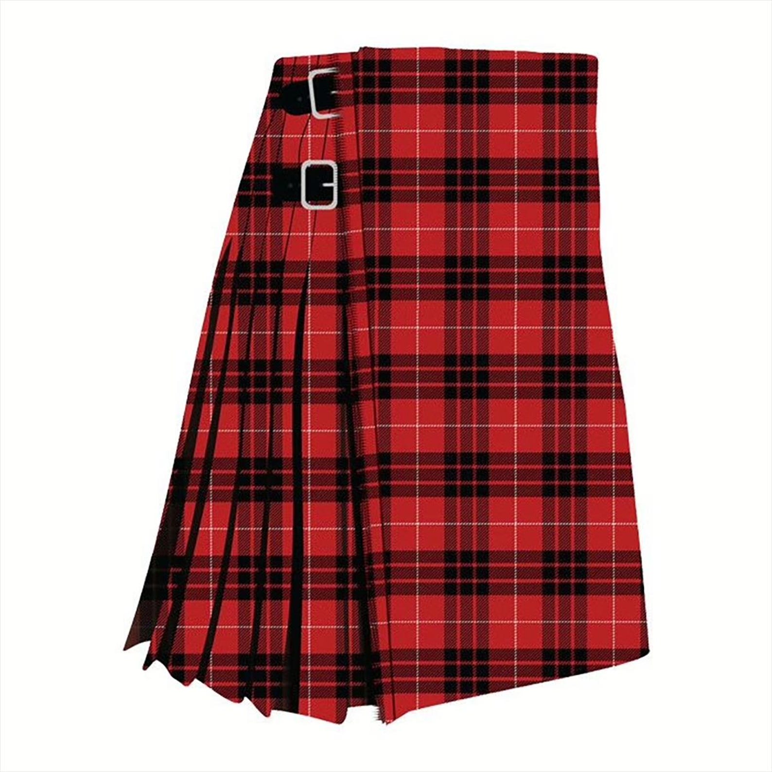 Clan Munro Black Red Tartan Kilt Handmade Tartan Kilt Traditional ...