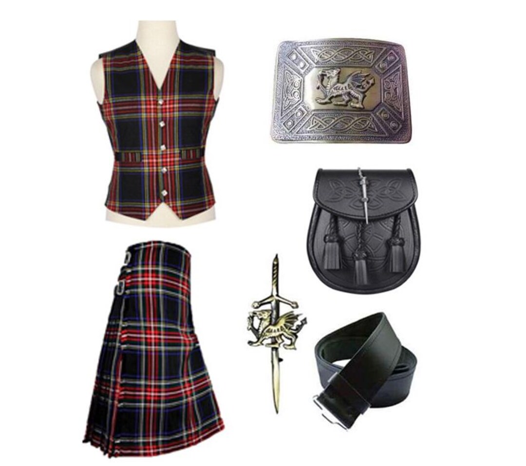 Deluxe Vest Outfit - Traditional Tartan Kilt - Scottish Kilt Sets ...