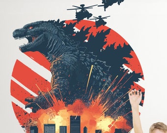 Removable Godzilla Wall Decal Kong Wall Sticker Monster Wall Mural ...