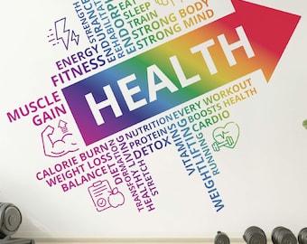 Health Wall Decal Medical Quote Wall Sticker Health Words Inspiring ...