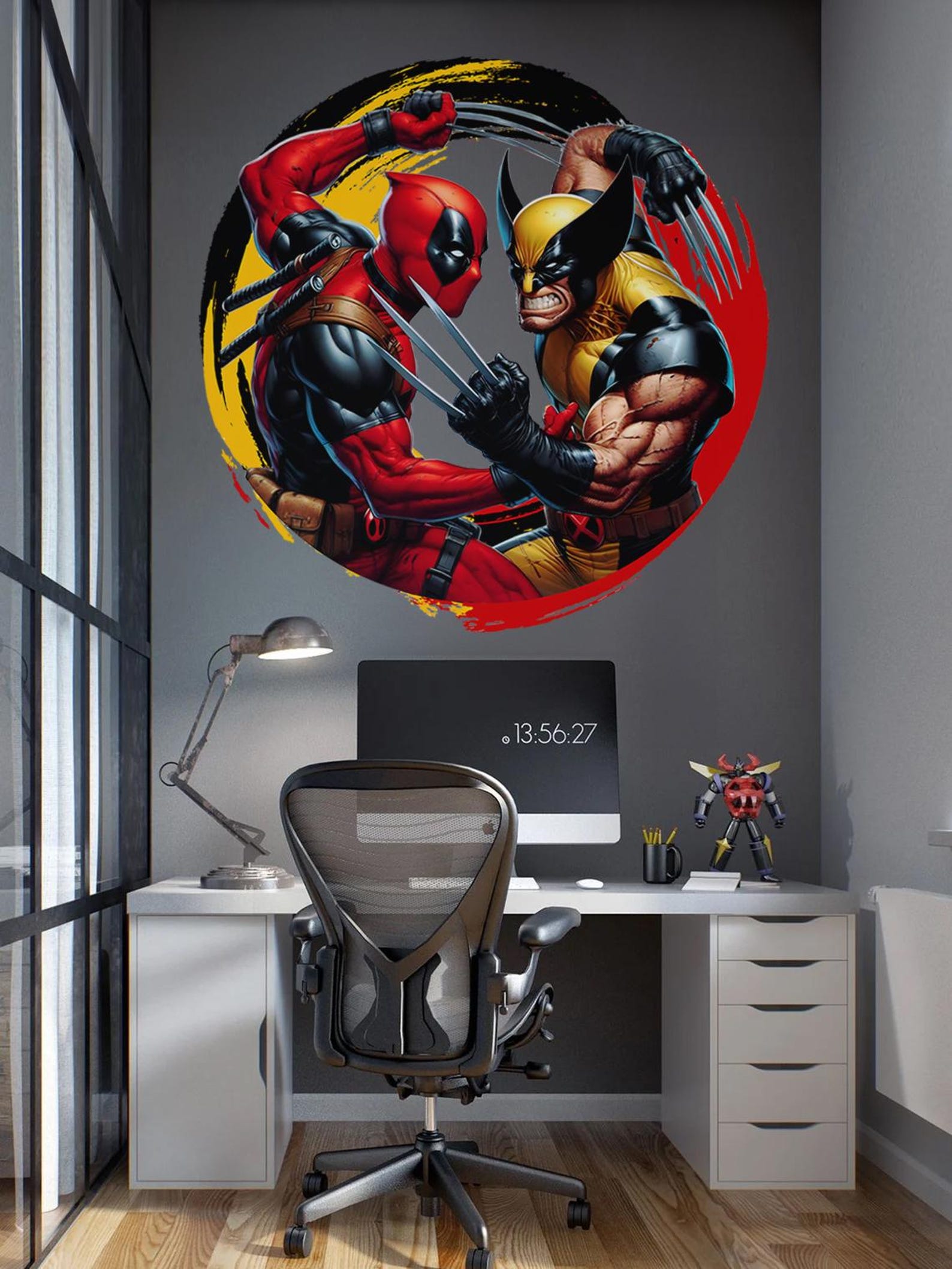 Deadpool Wall Decal Wolverine Wall Sticker Movie Wallpaper Deadpool ...