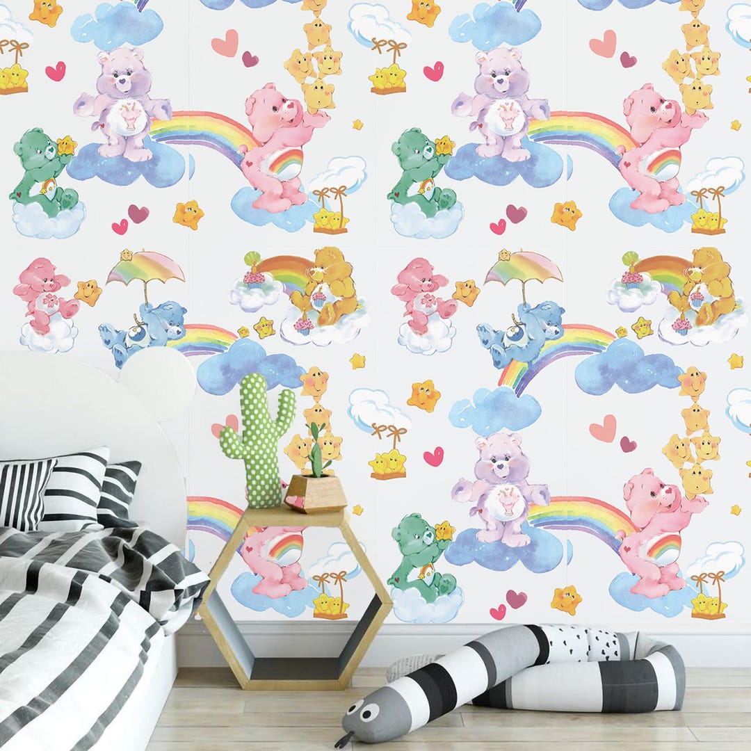 Care Bear Wallpaper Secret Bear Care Bear Wall Decal Rainbow Care Bear ...