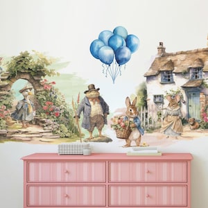 Peter Rabbit Wall Decal Peter Rabbit Wall Art Rabbit Wall Sticker Farm ...