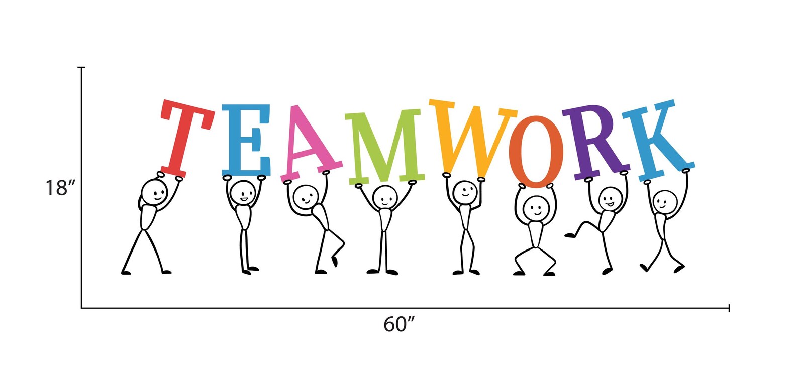 Teamwork Wall Decal Motivational Wall Sticker Team Building Wallpaper ...