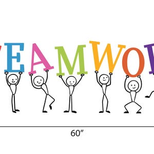 Teamwork Wall Decal Motivational Wall Sticker Company Quote Wallpaper ...