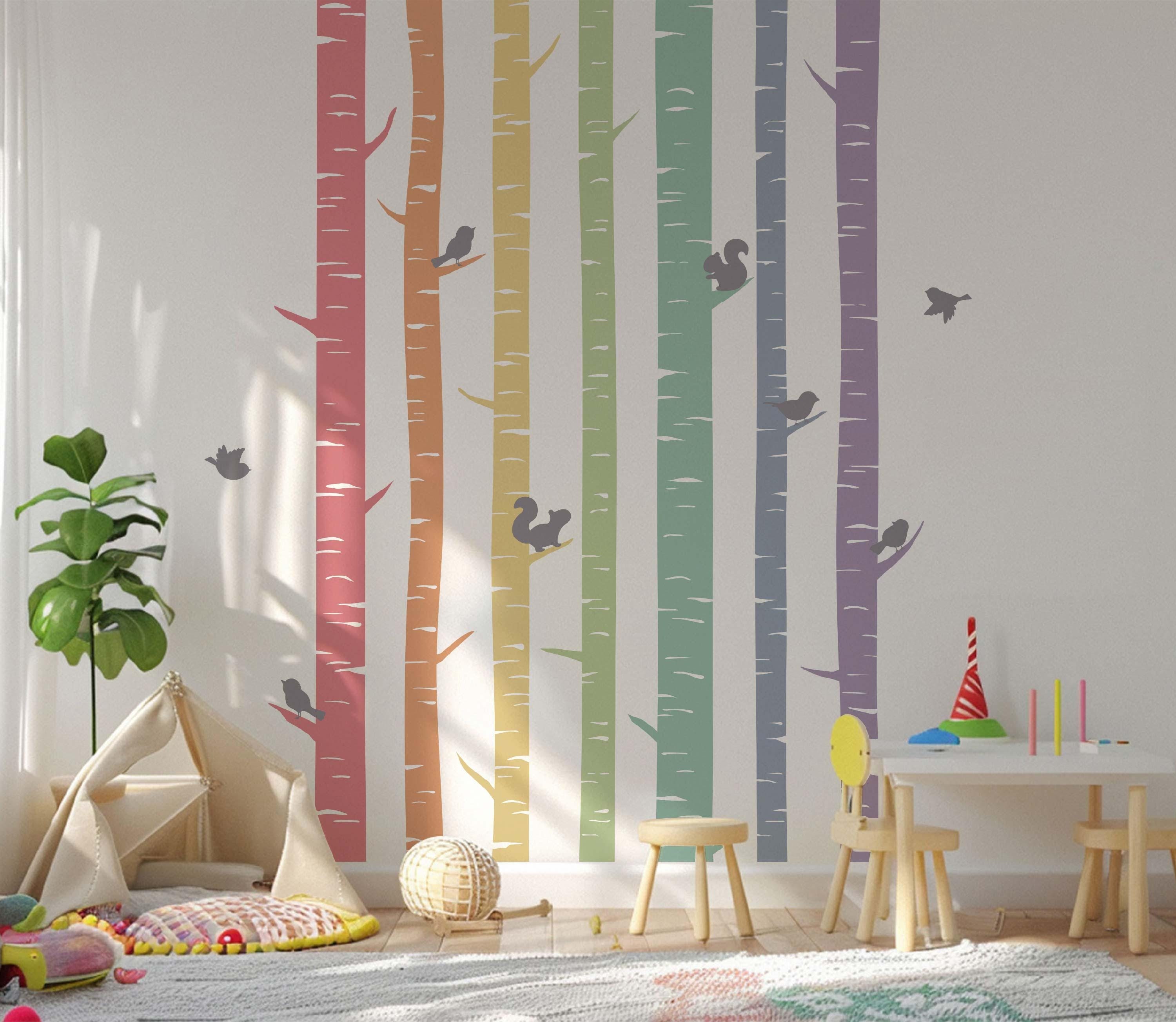 Colourful Tree Wall Decal Colorful Birch Tree Wall Sticker Color Birch ...
