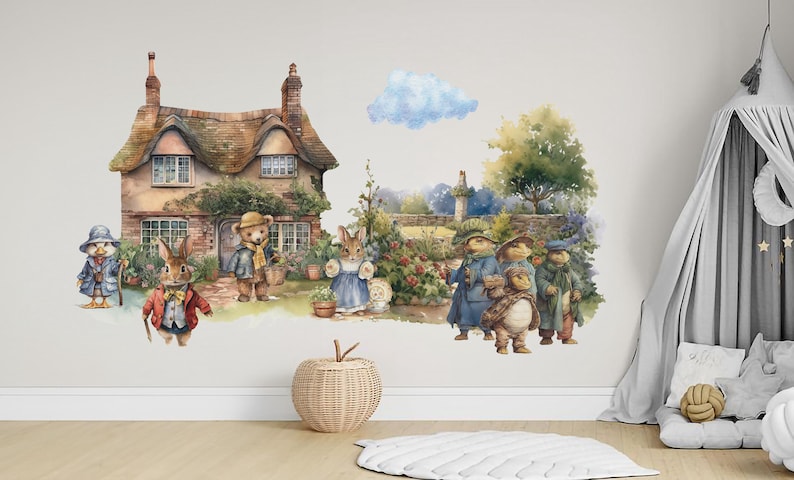 Peter Rabbit Wall Decal Peter Rabbit Wall Art Benjamin Bunny Wall ...