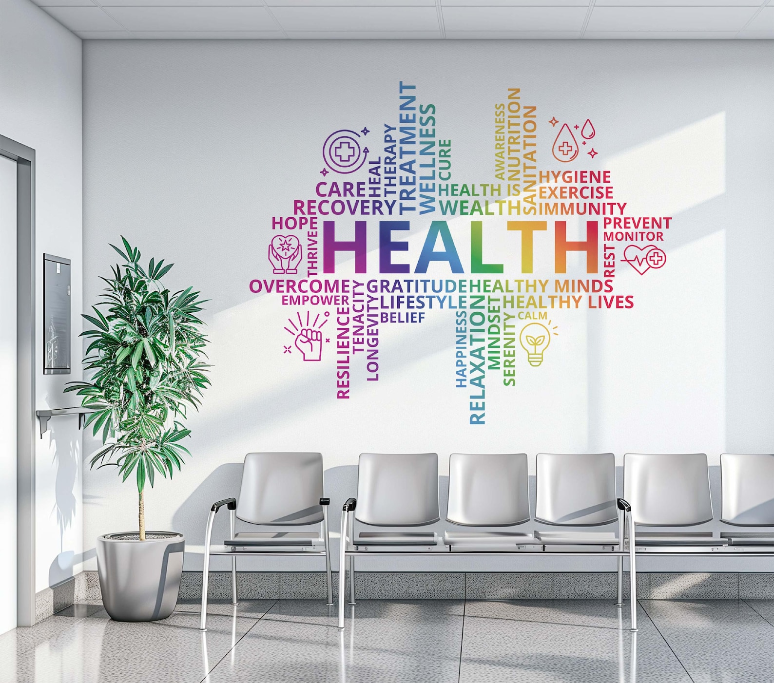 Health Wall Decal Medical Quote Wall Sticker Health Words Inspiring ...