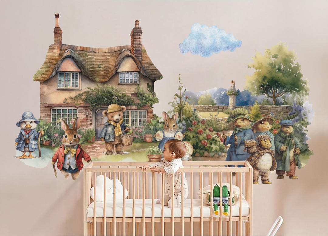 Peter Rabbit Wall Decal Peter Rabbit Wall Art Benjamin Bunny Wall ...