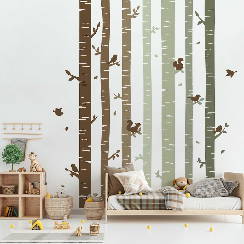 Birch Tree Wall Decal - Etsy