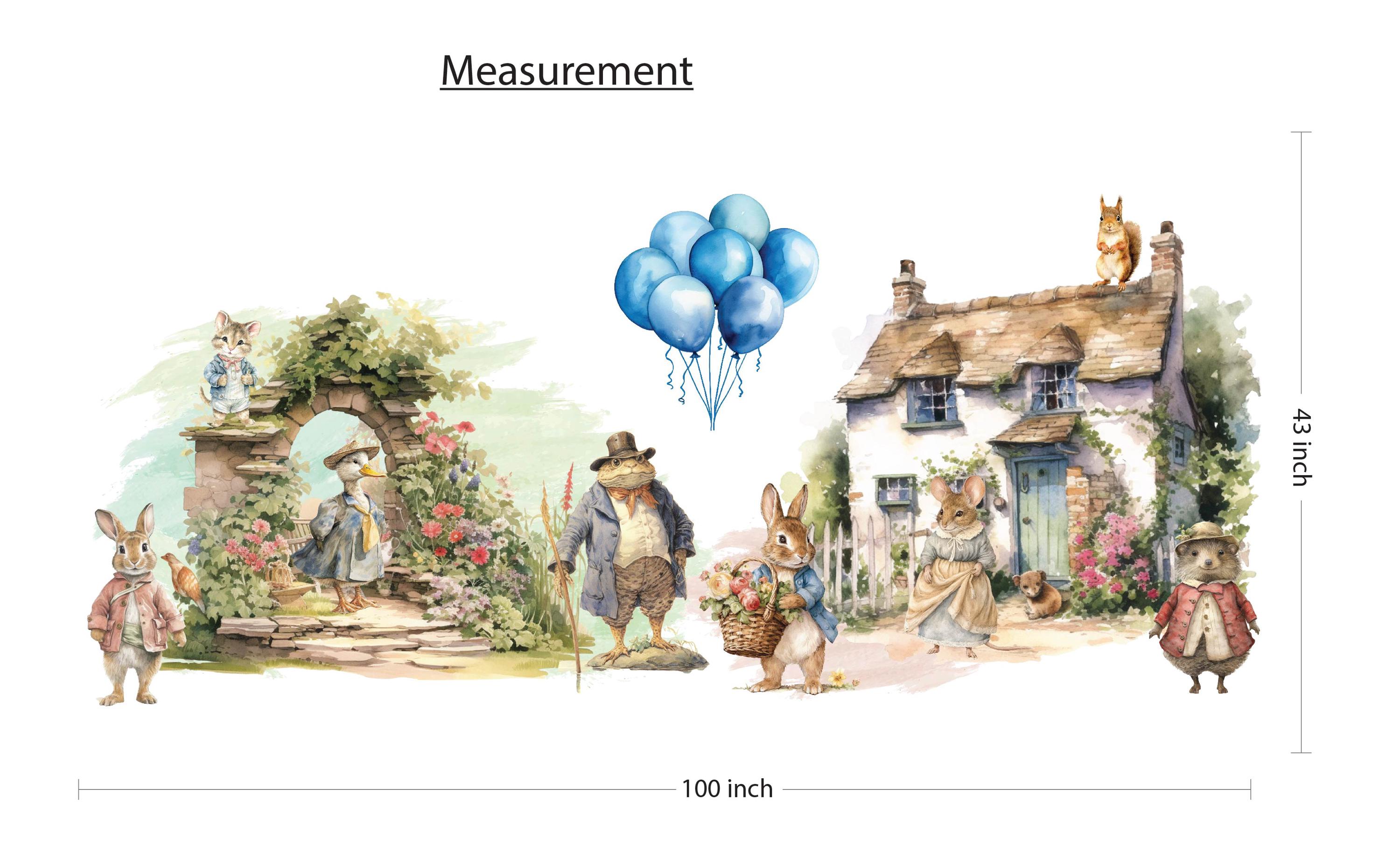 Peter Rabbit Wall Decal Peter Rabbit Wall Art Rabbit Wall Sticker Farm ...