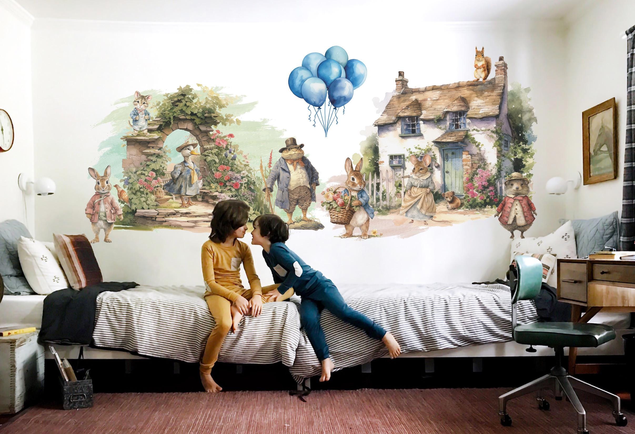 Peter Rabbit Wall Decal Peter Rabbit Wall Art Rabbit Wall Sticker Farm ...