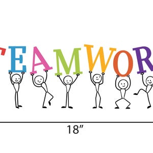 Teamwork Wall Decal Motivational Wall Sticker Company Quote Wallpaper ...