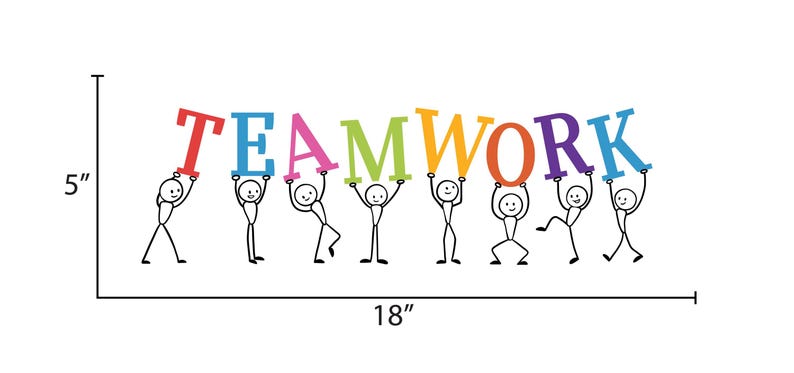 Teamwork Wall Decal Motivational Wall Sticker Company Quote Wallpaper ...
