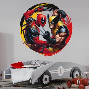 Deadpool Wall Decal Wolverine Wall Sticker Movie Wallpaper Deadpool ...