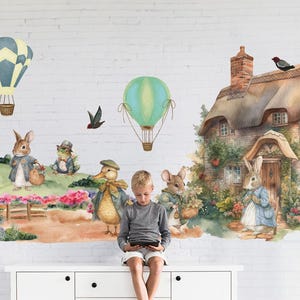Peter Rabbit Wall Decal Peter Rabbit Wall Art Benjamin Bunny Wall ...