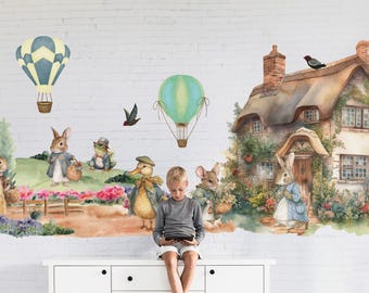 Peter Rabbit Wall Decal Peter Rabbit Wall Art Benjamin Bunny Wall ...