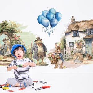 Peter Rabbit Wall Decal Peter Rabbit Wall Art Rabbit Wall Sticker Farm ...
