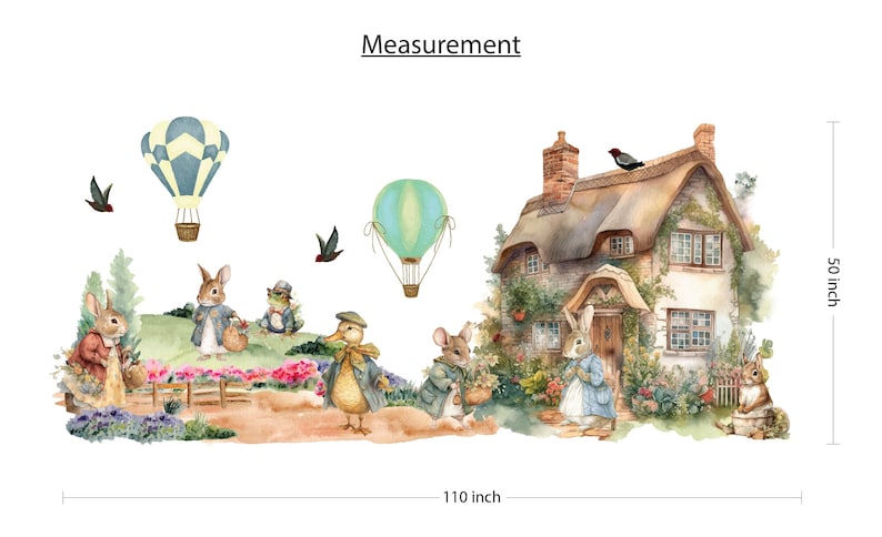 Peter Rabbit Wall Decal Peter Rabbit Wall Art Benjamin Bunny Wall ...