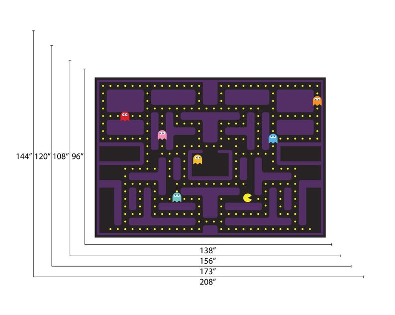 Removable Retro Game Wall Decal Pac Wall Art Gaming Pattern MAN Doodle ...