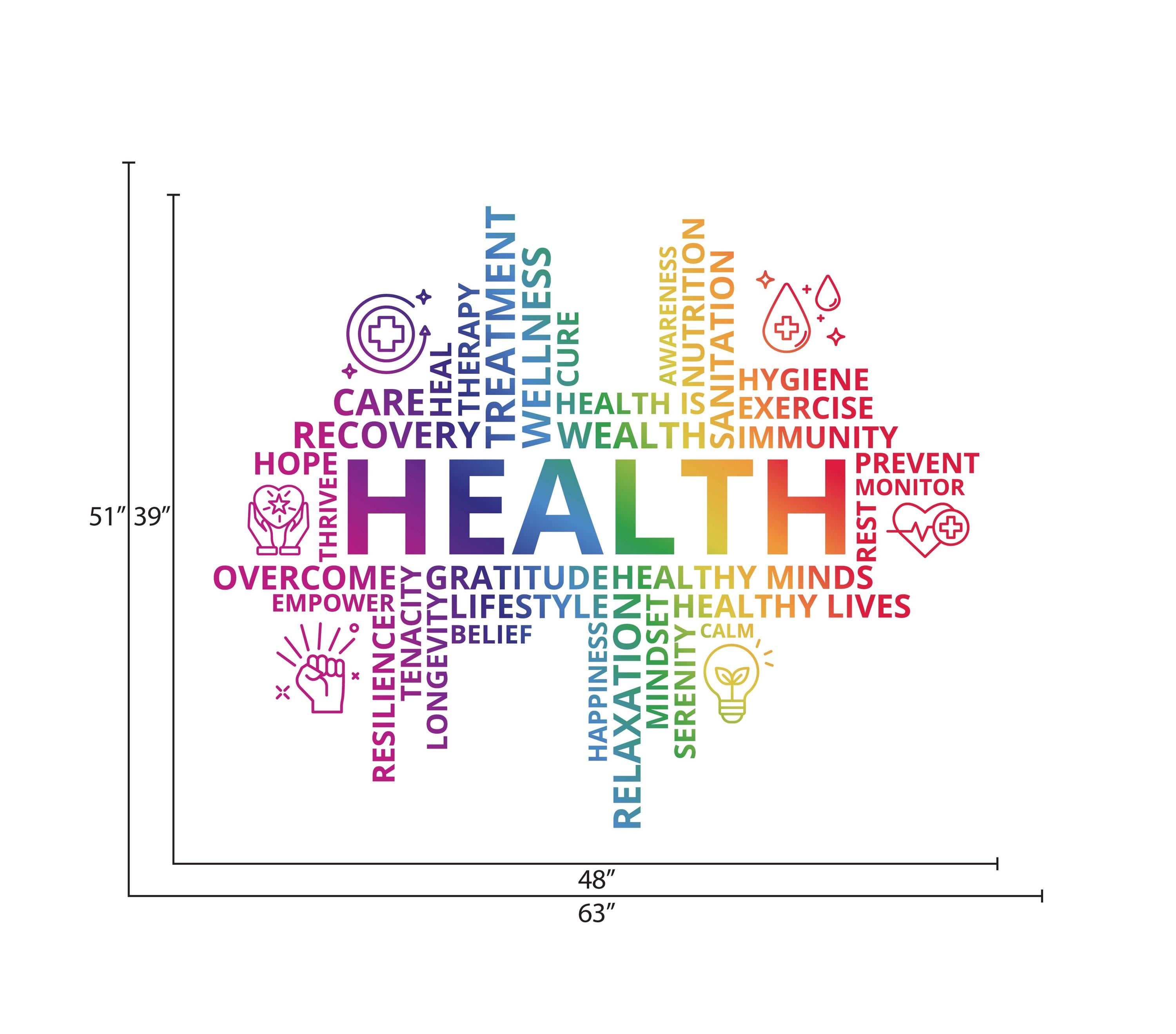 Health Wall Decal Medical Quote Wall Sticker Health Words Inspiring ...