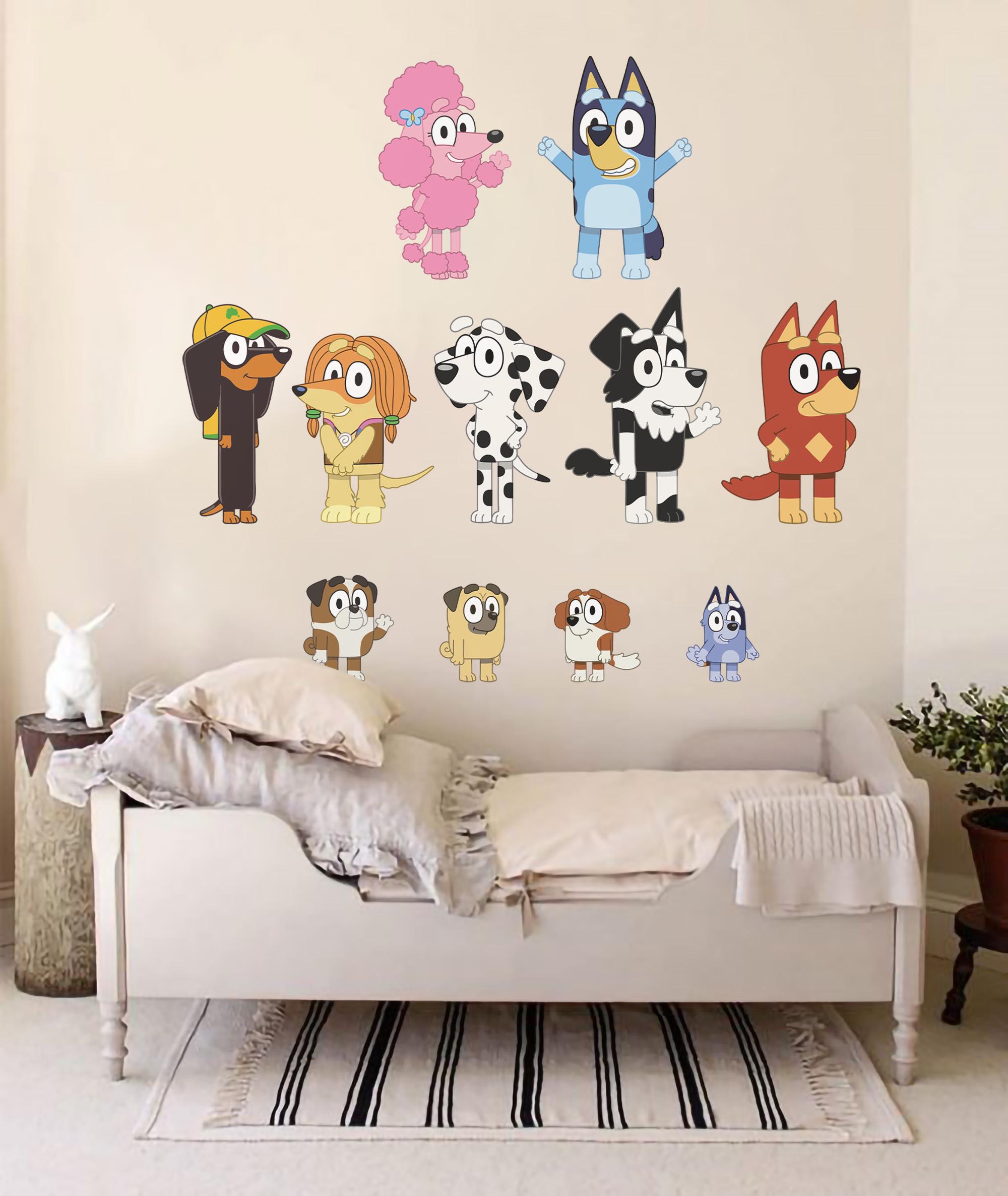 Bluey Wall Decal Bandit Heeler Wall Sticker Calypso Wall Mural Bluey ...
