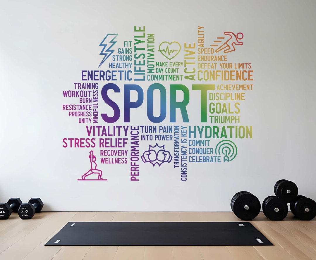 Sport Wall Decal Motivation Quote Wall Mural Motivational Quote Wall ...