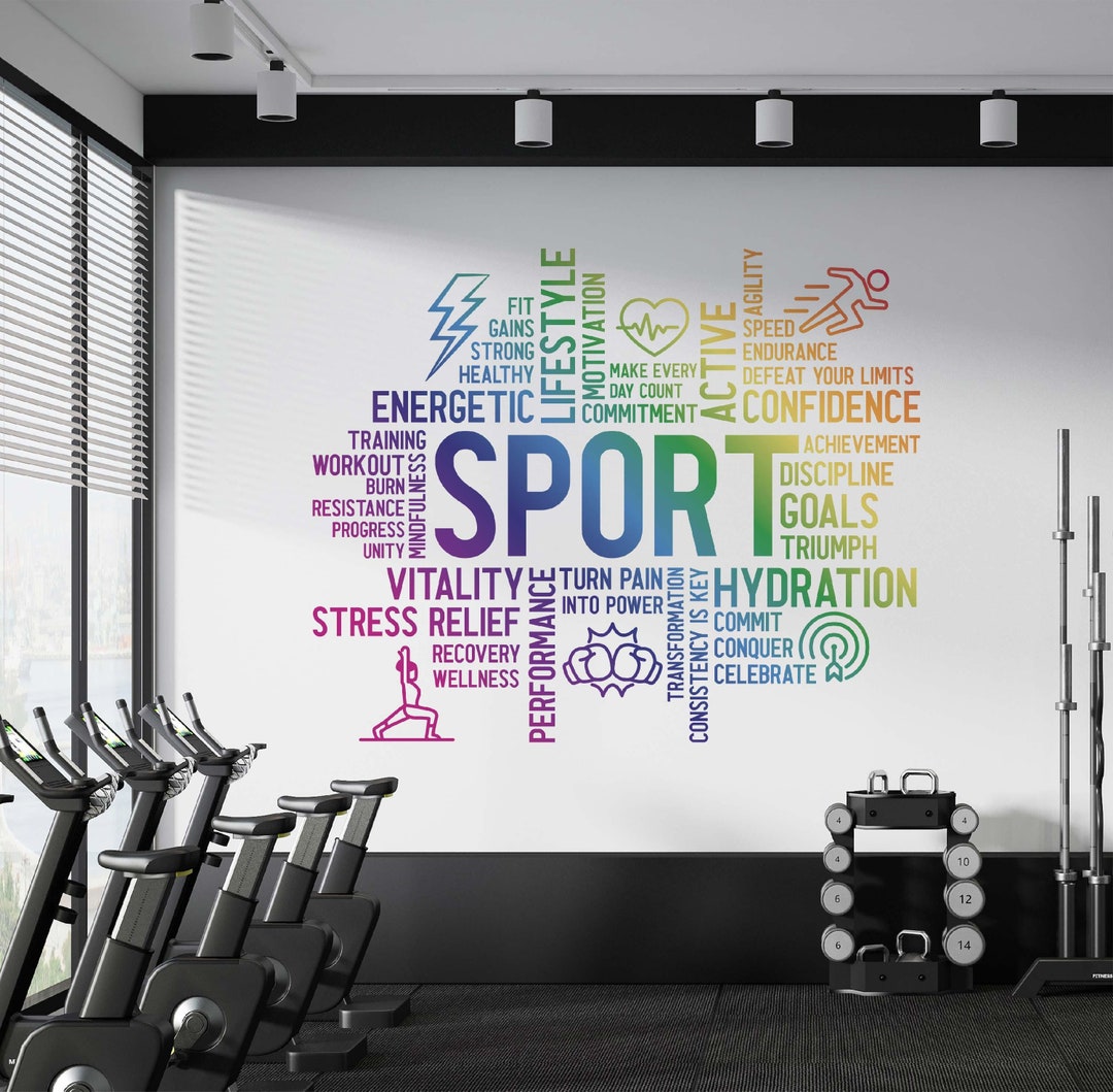 Sport Quote Wall Decal Motivation Quote Wall Mural Motivational Wall ...