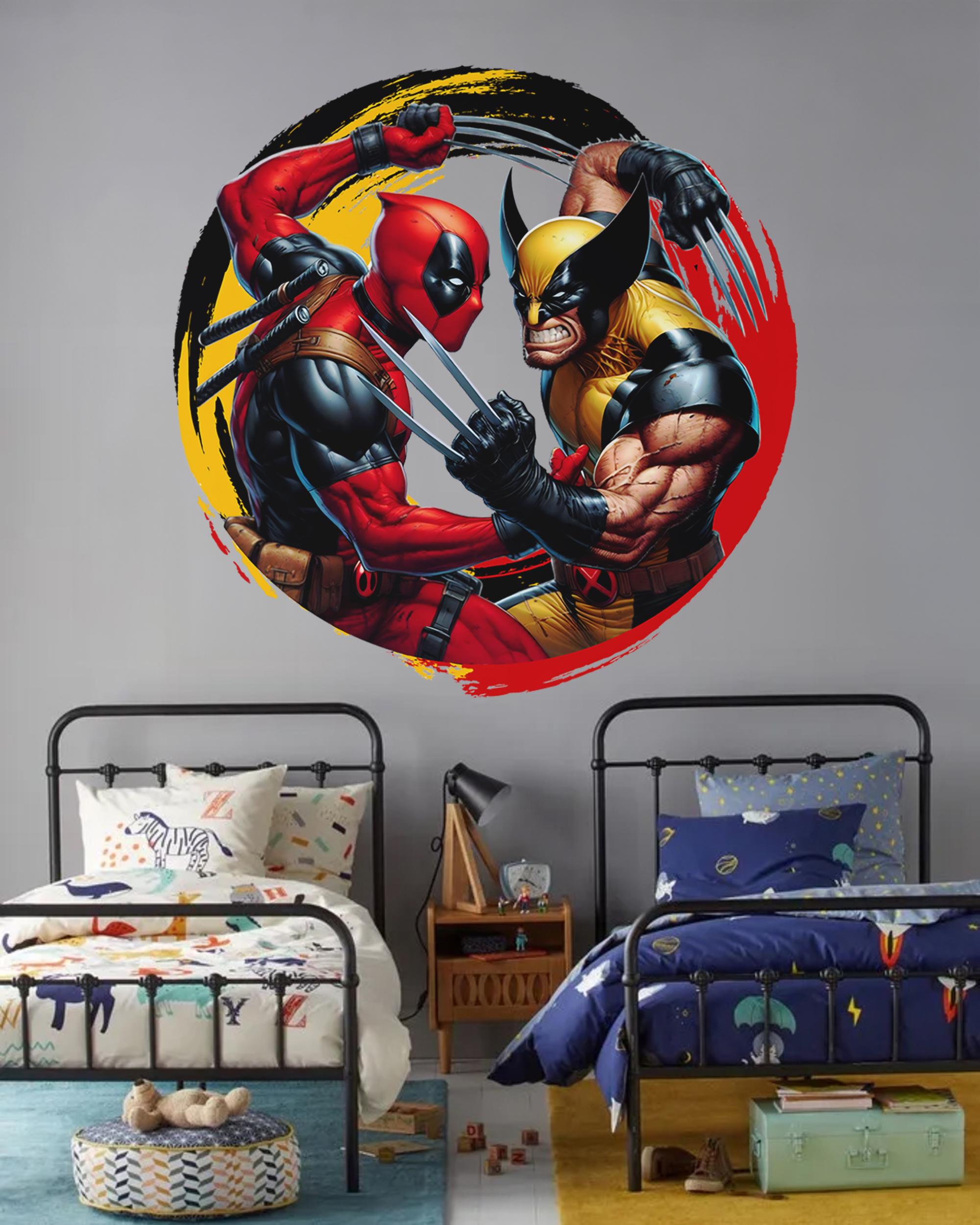 Deadpool Wall Decal Wolverine Wall Sticker Movie Wallpaper Deadpool ...