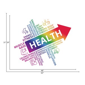 Health Wall Decal Fitness Quote Wall Sticker Health Words Inspiring ...