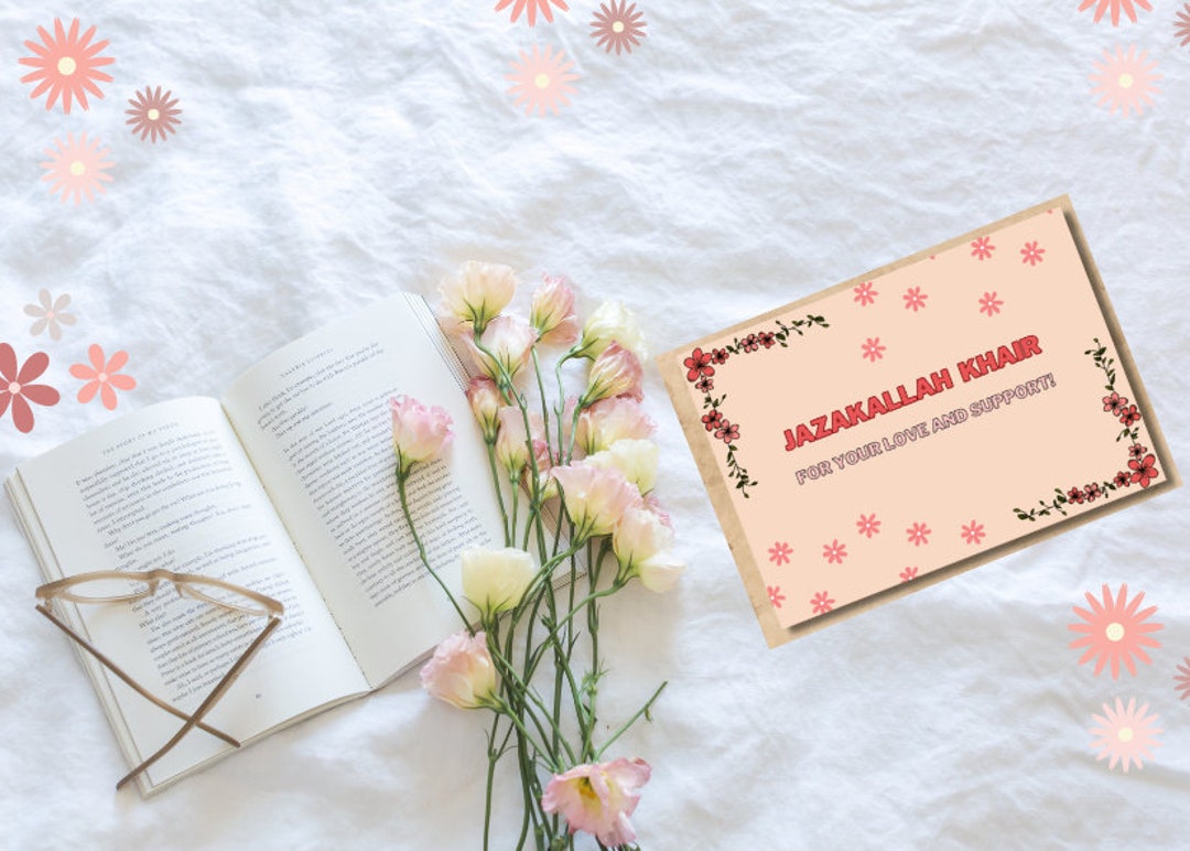 Jazakallah Khair Card, Digital Print, Islamic Cards, Muslim Gift Cards ...