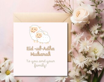 Eid Ul Adha Card Digital Download Printable Eid Mubarak Greeting Card ...